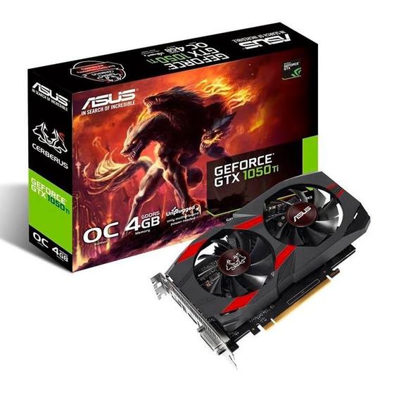 Placa de Video Asus GeForce GTX 1050 Ti OC 4GB GDDR5 128-bit, CERBERUS ...