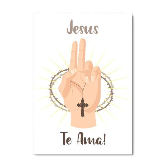 Placa Decorativa Jesus Te Ama 21x30cm - Cada Quadro - Placa Decorativa ...