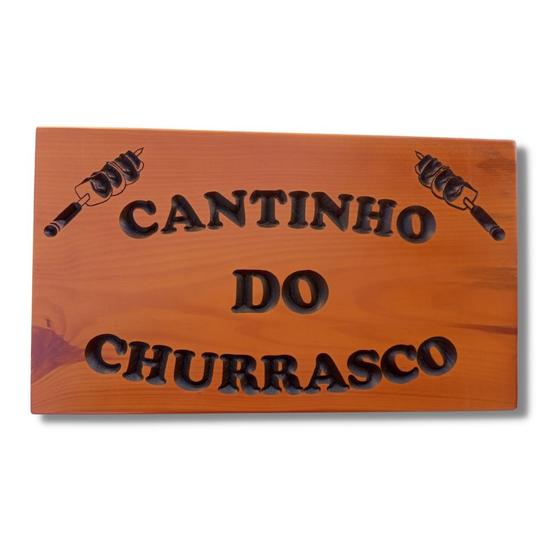 Placa Decorativa Madeira Maciça Cantinho Do Churrasco - Tábuas de Carne ...
