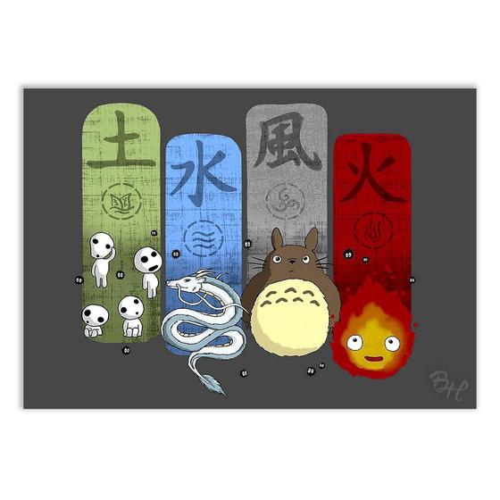 Placa Decorativa Studio Ghibli Elementos Poster Anime - Bhardo - Placa ...