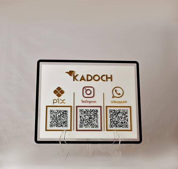 Placa Display com 3 QR-CODE em acrílico - Kadoch Criativo - Molduras ...