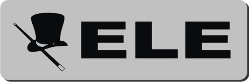 Placa ELE - 29X9,5 CM PS 0,8MM Fundo Prata - FLAP PLACAS E ...