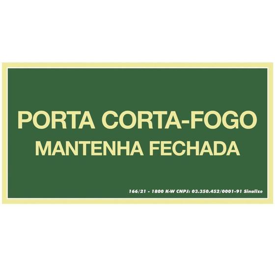 Placa em PVC Fotoluminescente 15x30cm Rota de Fuga Porta Corta-Fogo ...