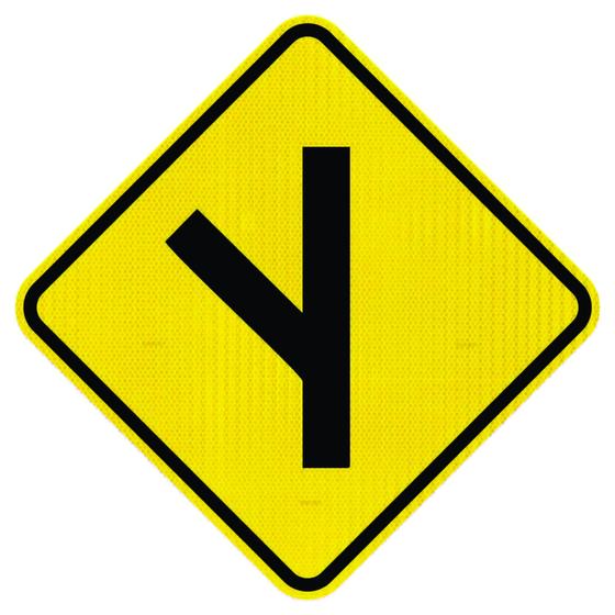 Placa Entroncamento Oblíquo À Esquerda A-10a Refletivo Prismático 50x50 ...