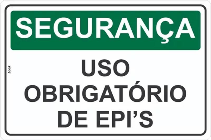 Placa Epi Uso Obrigatório Equipamento Proteção Individual - Placa de ...