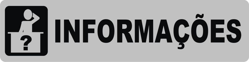 Placa INFORMACOES - 24X6 CM PS 0,8MM Fundo Prata - Flap Placas e Personalizados - Placa de ...