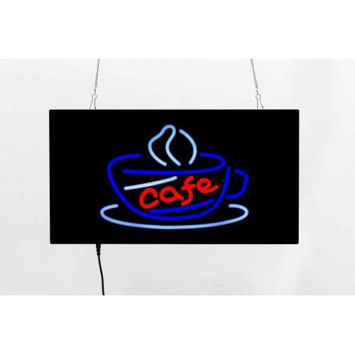 Placa LED Café Letreiro de Sinalização Luminoso 44cm x 24cm Neon ...