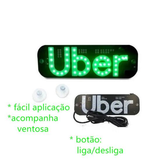 Placa led letreiro Luminoso UBER para carro USB-Verde - xtled - Acessórios para Carro - Magazine ...