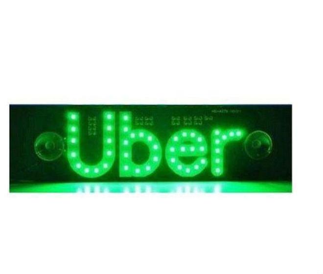 Placa Led Uber Letreiro Luminoso - 12V - Branca/Azul/Verde - WFmotos ...