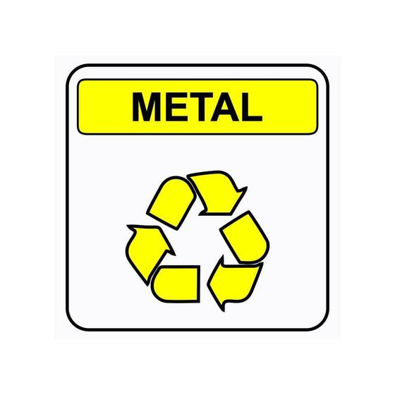 Placa Lixo Reciclável Metal 18 x 18 Cm AV20 Encartale - Placa de ...
