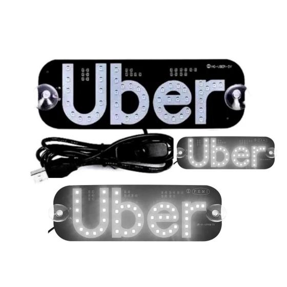 Placa Luminoso Carro Uber Led Usb Motorista Completa - kapbom - Painel ...