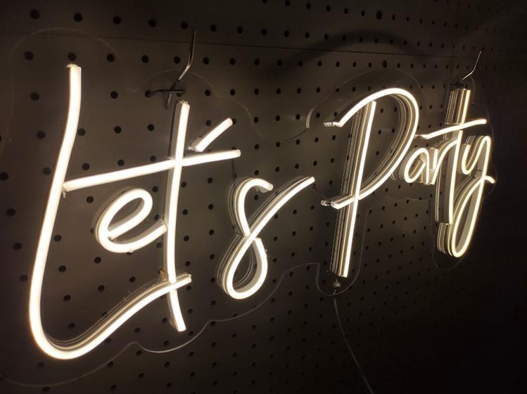 Placa luminoso Neon de led - Let's Party 70 x 30 cm - MADE IN NEON ...