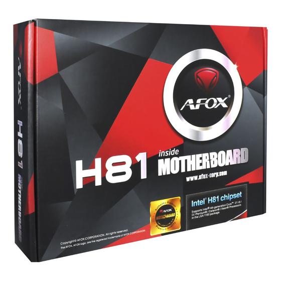 Placa Mãe AFOX IH81-MA2-V3 Socket LGA 1150 / VGA / DDR3 Suporta 4ª ...