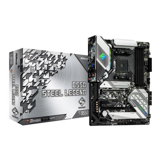 Placa Mãe Asrock B550M Steel Legend Matx Am4 Rgb Pcie 4.0 - Placa Mãe ...