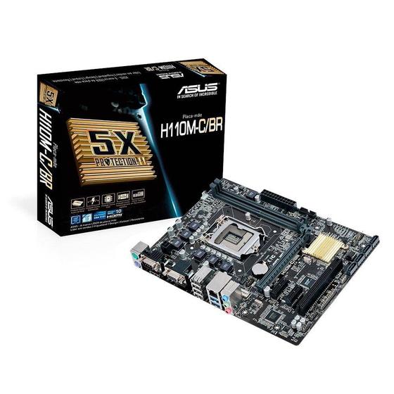 Placa Mae ASUS Micro ATX (1151) DDR4 - H110M-CS/BR - Placa Mãe - Magazine Luiza