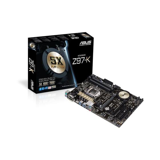 Placa Mãe Asus Z97-K ATX, para Intel LGA 1150, DDR 3 até 32GB, com M.2 ...