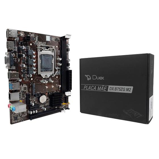 Placa Mãe Duex DX B75ZG M2, Intel 2ª/3ª Geração, DDR3, Socket LGA1155 ...