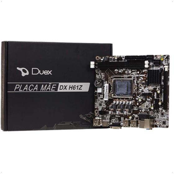 Placa Mãe Dx H61Z Duex Socket LGA 1155 I3/I5/I7 2 e 3 Geração DDR3 6x ...