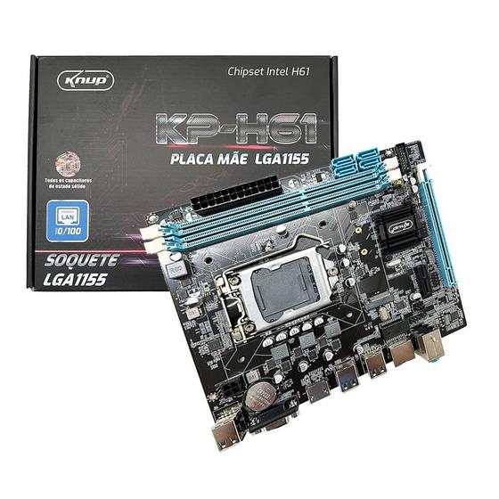 Placa Mãe Lga1155 Chipset Intel H61 Ddr3 16Gb Usb 2.0 Knup KP-H61 ...