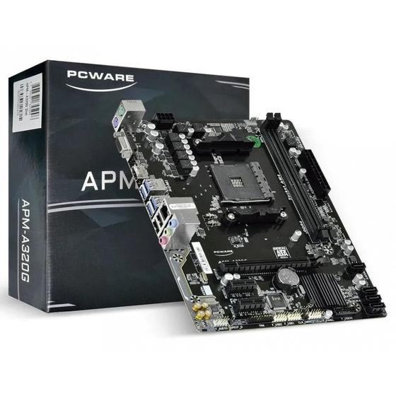 Placa-Mãe Pcware APM-A320G AMD AM4 DDR4 - PCWARE/WIN - Placa Mãe ...