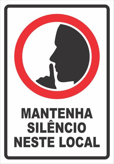 Placa Mantenha Silêncio Neste Local - 1 Unidade - Ripublic - Placa de ...