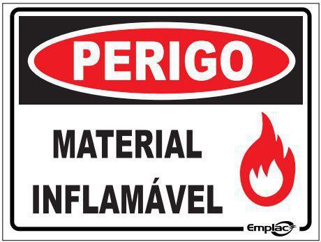 Placa - material inflamavel / em ps e.p.i. 20 x 15cm emplac br - Placa ...