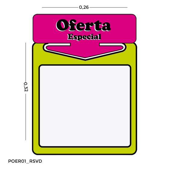 Placa Oferta Especial Reutilizável em PVC 25,0 x 33,5cm Pacote c/ 10 ...