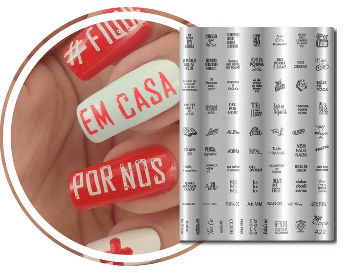 Placa Para Carimbo De Unhas Apipila A22 - Apipila Cosméticos - Unhas e ...