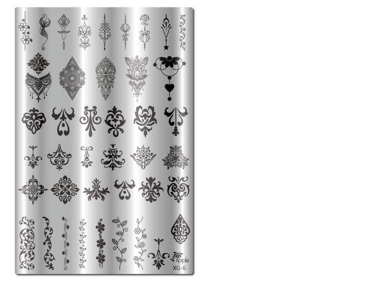Placa Para Decoração de Unhas Apipila XG-6 - APIPLA - Adesivos de Unhas ...