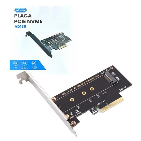 Placa Pci-E X4 X8 X16 Para SSD Nvme Sata M2 Knup - Peças para ...