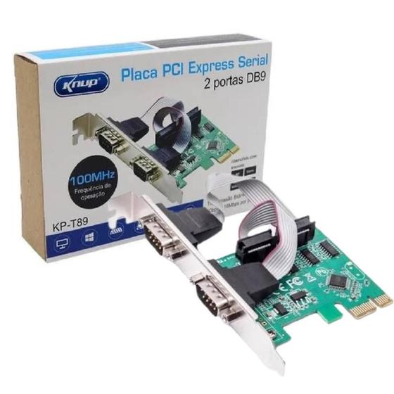 Placa Pci-ex 2 Portas Serial Db9 Rs232 Rs485 Rs422 Com1 Com2 - KNUP ...