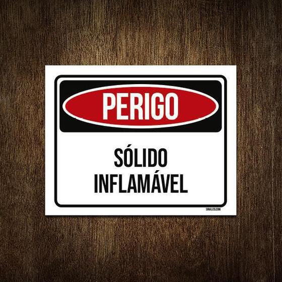 Placa Perigo Sólido Inflamável 18X23 - Sinalizo.Com - Placa de ...