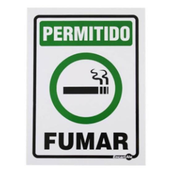Placa permitido fumar encartale - Placa de Sinalização de Segurança ...