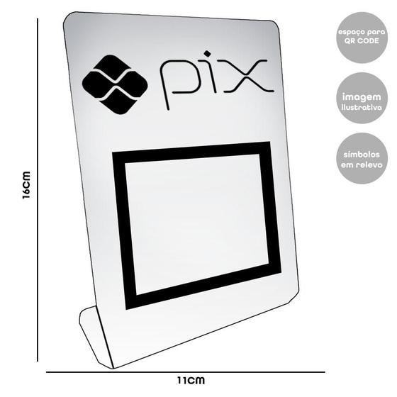 Placa PIX Transparente Simbolos Preto em Relevo - CARTAZES - No Magalu ...