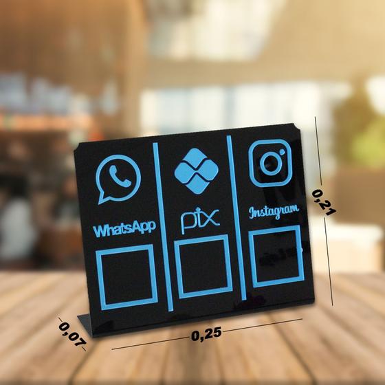 Placa Pix,Whats e Insta Para Pagamento QR Code Em Acrílico - LM Balcoes ...
