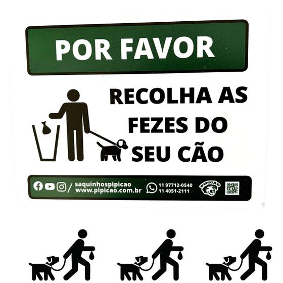 Placa Plaquinha Por Favor Recolha As Fezes Do Seu Tamanho 20 x 15 cm de PVC Placa cata coco ...