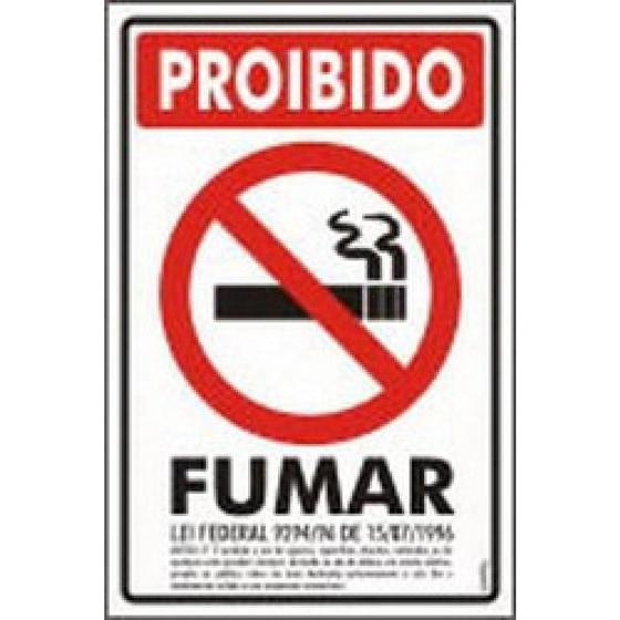 Placa Proibido Fumar 20x30cm - ENCARTALE - Placa de Sinalização de ...