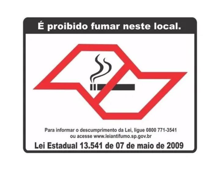 Placa Proibido Fumar Lei Pvc Jaime - Placa de Sinalização de Segurança ...