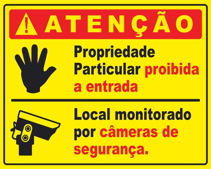 PLACA PROPRIEDADE PARTICULAR LOCAL MONITORADO P006 30x40 CM - V3 Shop ...