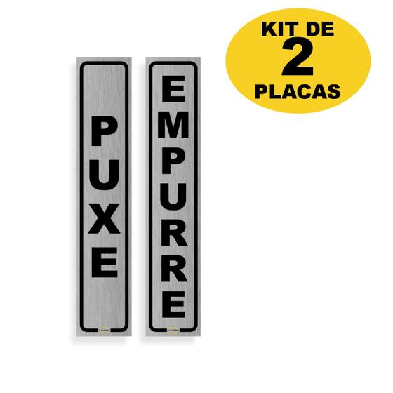 Placa Puxe Empurre Vertical 4x20cm - Placa Forte - Placa de Sinalização ...