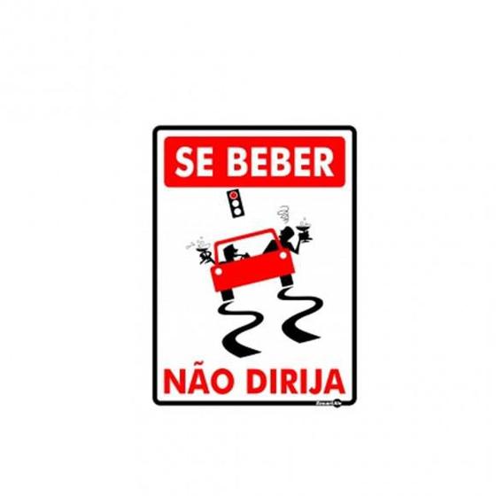 Placa Se Beber Não Dirija 15 x 20 Cm PS617 Encartale - Placa de ...