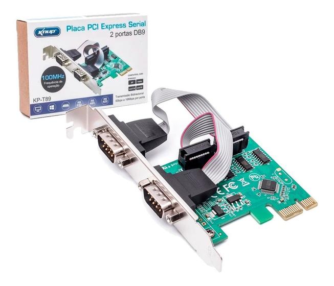 Placa Serial Rs232 Pci-e Express X1 Com 2 Portas Serial Db9 - Knup ...