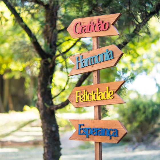 Placa setas indicativas Modelo Pequeno 50X20 decoração jardim madeira ...