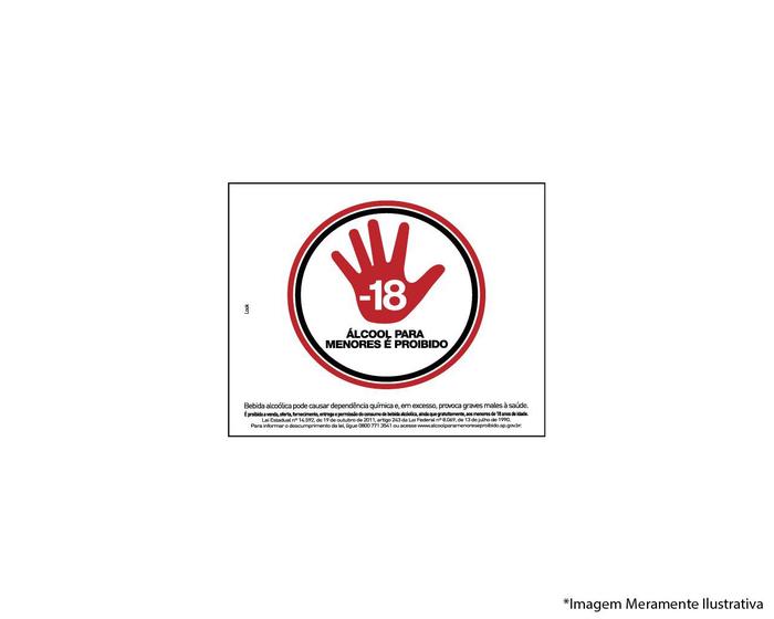 Placa Sinal.Pvc 20X25Cm Proibido Alcool Para Menores 18 Anos - LOOK ...