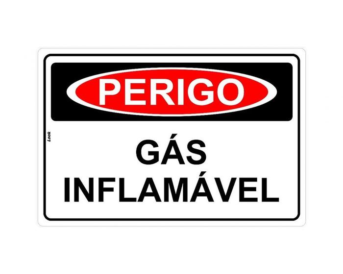 Placa Sinal.Pvc 20X30Cm Perigo Gas Inflamavel Ref 3022 - LOOK - Placa ...