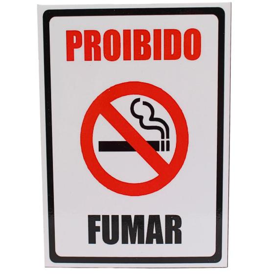 Placa Sinalização 19x14cm Proibido Fumar - PAP - Placa de Sinalização ...
