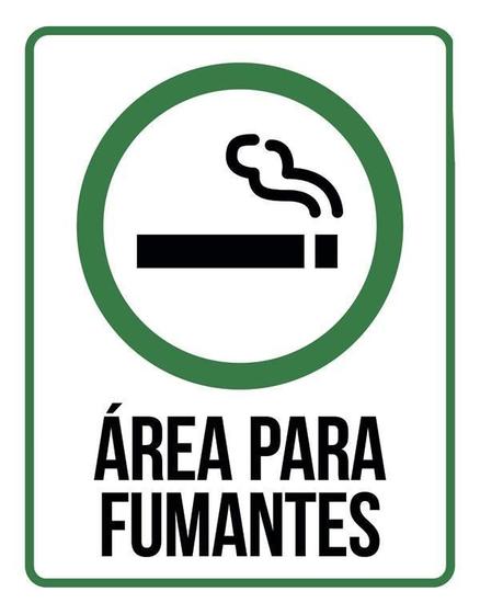 Placa Sinalização - Área Para Fumantes 18X23 - Sinalizo - Placa de ...