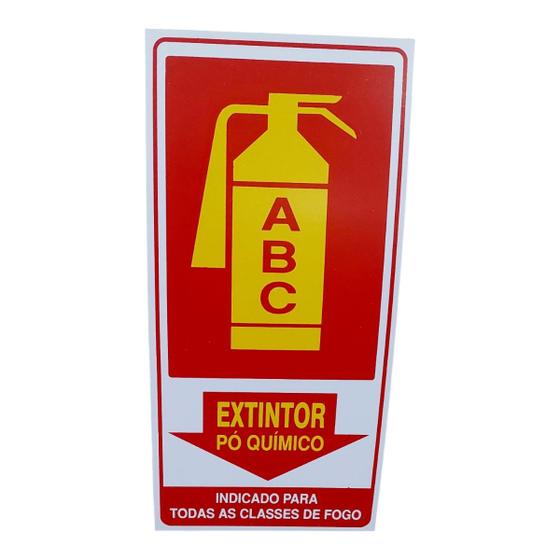 Placa SINALIZAÇÃO extintor pó ABC 15x30 CM TODAS CLASSES - ASELETRO ...