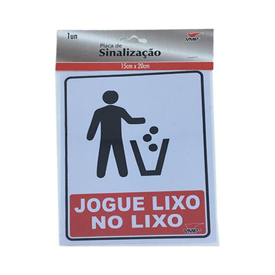 Placa sinalização lixo no lixo 15x20 VMP - Placa de Sinalização de ...