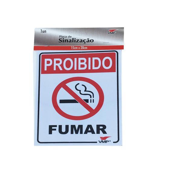 Placa sinalização Proibido fumar 15x20 VMP - Placa de Sinalização de ...